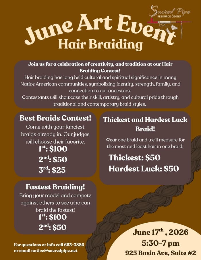 Sacred Pipe Resource Center to host hair braiding contests June 17 ...