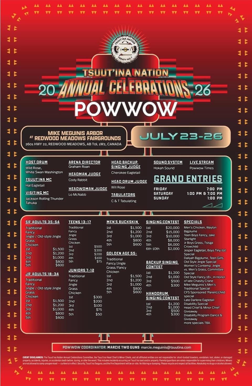 Tsuut’ina Nation announces dates for 2026 Annual Celebrations Powwow ...